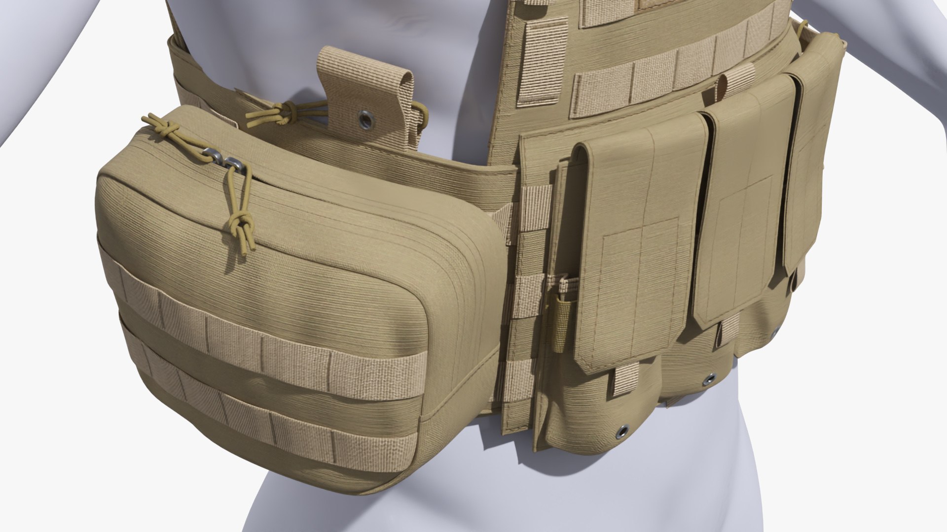 3D Model Coyote Brown Tactical Vest On Mannequin - TurboSquid 2382900