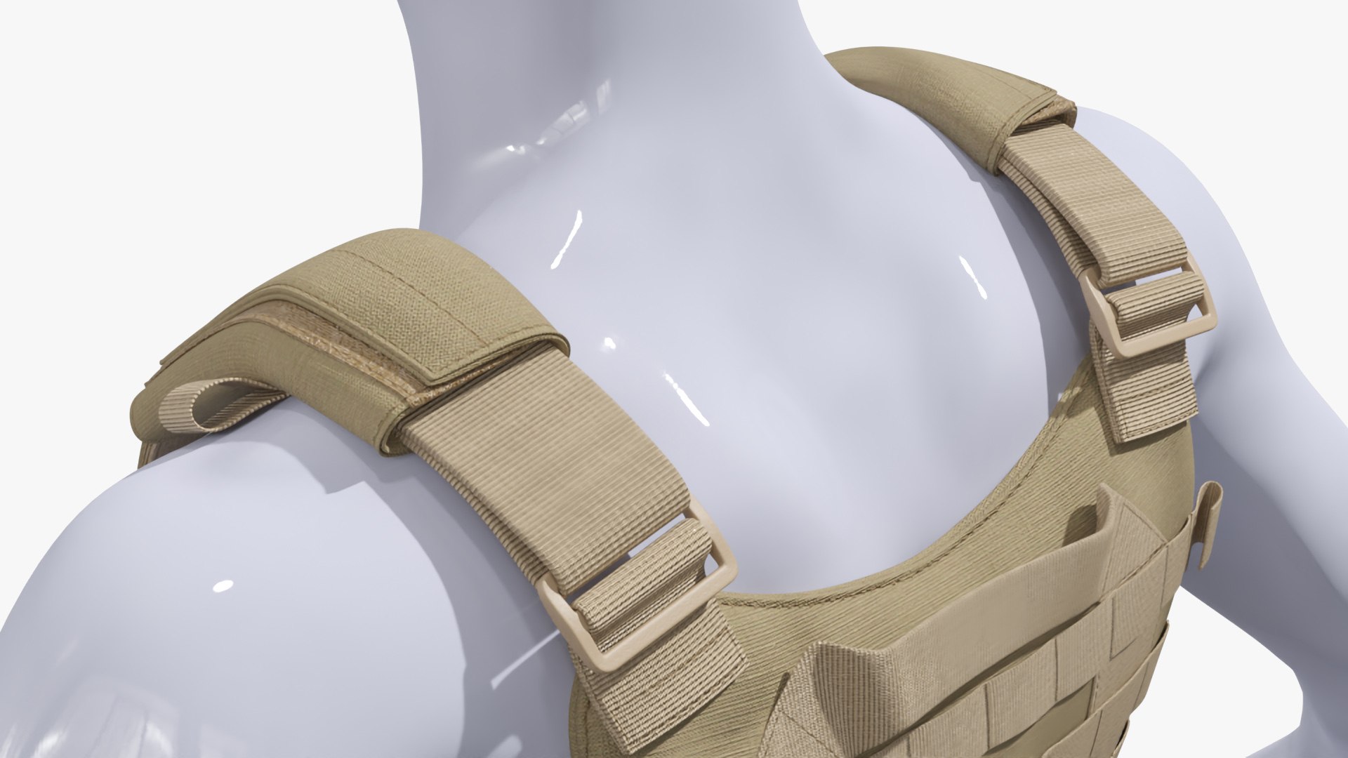 3D Model Coyote Brown Tactical Vest On Mannequin - TurboSquid 2382900