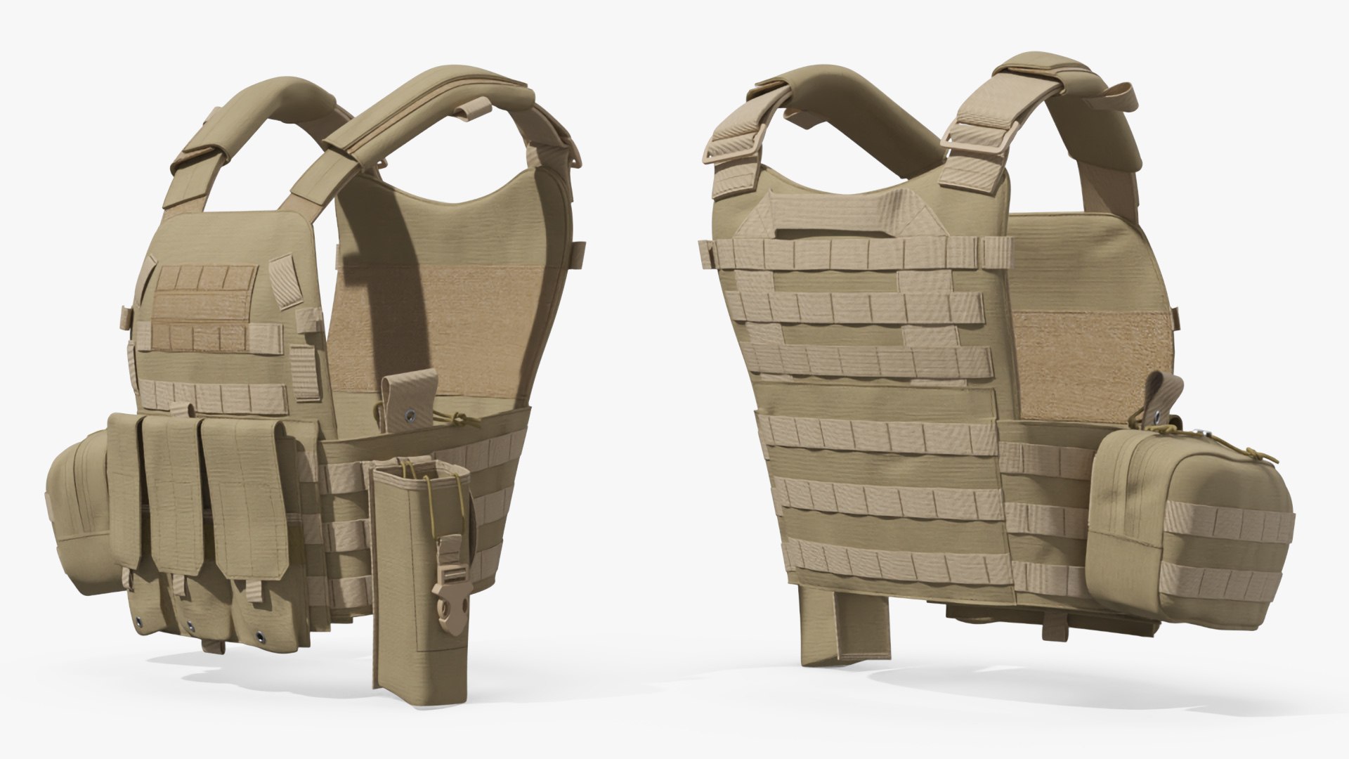 3D Model Coyote Brown Tactical Vest On Mannequin - TurboSquid 2382900