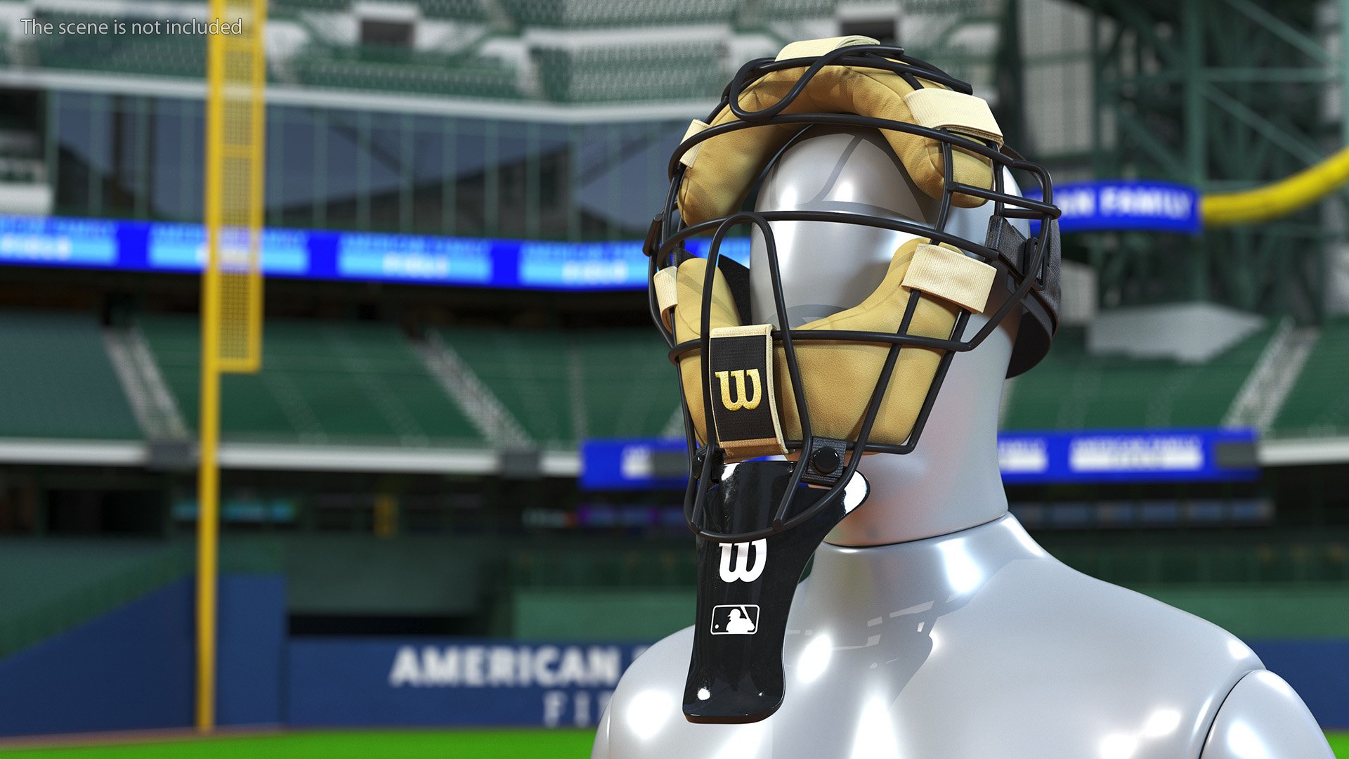 3D Baseball Full-Face Protection Mask Yellow model - TurboSquid 2155425