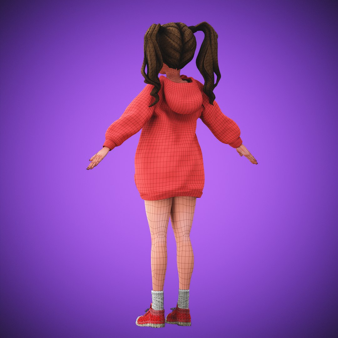 3D Game Stylized Cartoon Girl 3d Model Model - TurboSquid 2190966