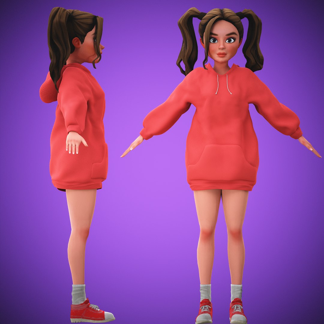 3D Game Stylized Cartoon Girl 3d Model Model - TurboSquid 2190966