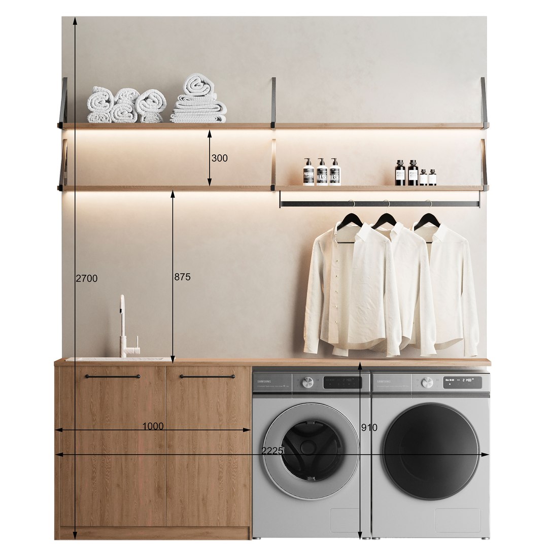 3D Model Laundry Room Furniture 1 - TurboSquid 2344512