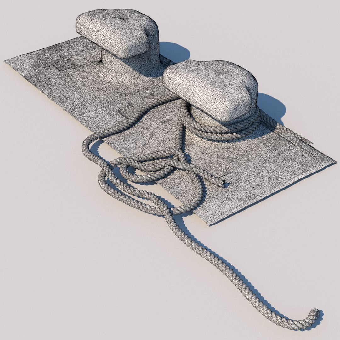 Photo Scanned Bollard Rope Model | 1143722 | TurboSquid