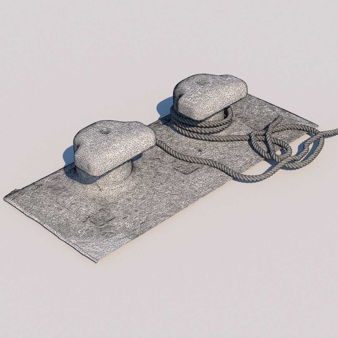 Photo Scanned Bollard Rope Model | 1143722 | TurboSquid