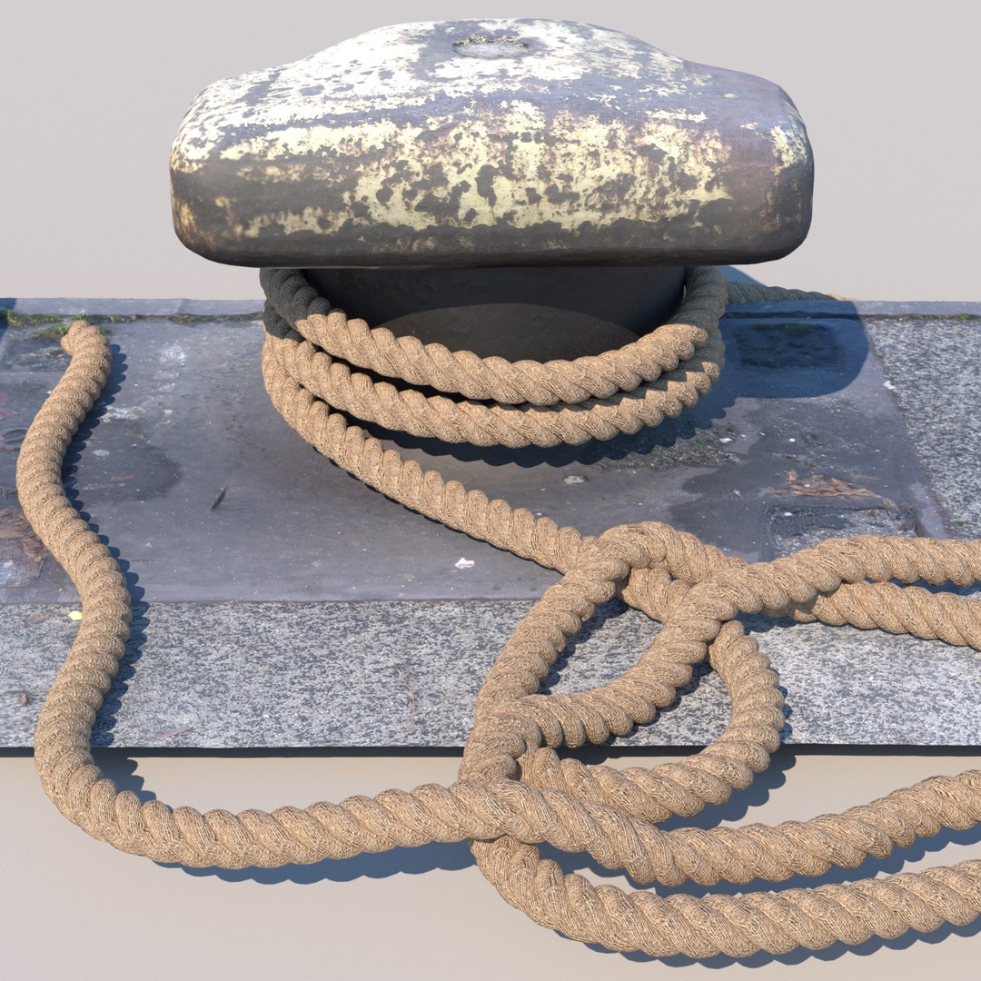 Photo Scanned Bollard Rope Model | 1143722 | TurboSquid