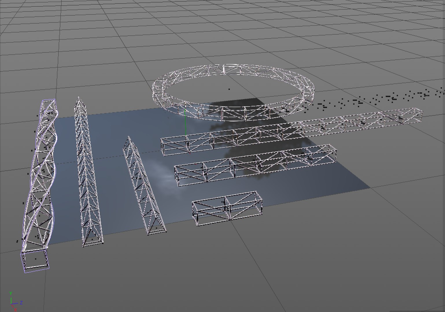 truss lighting construction 3d model