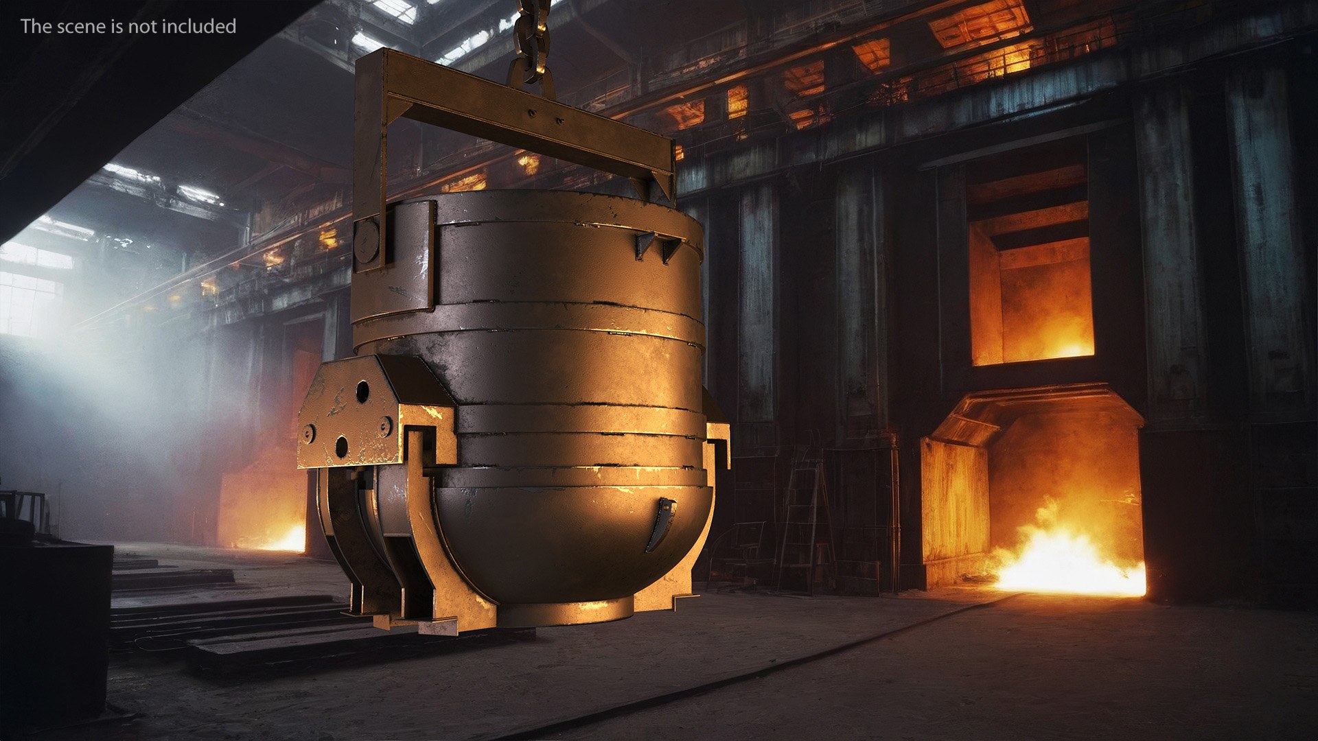 3D Industrial Steel Charging Bucket - TurboSquid 2270316