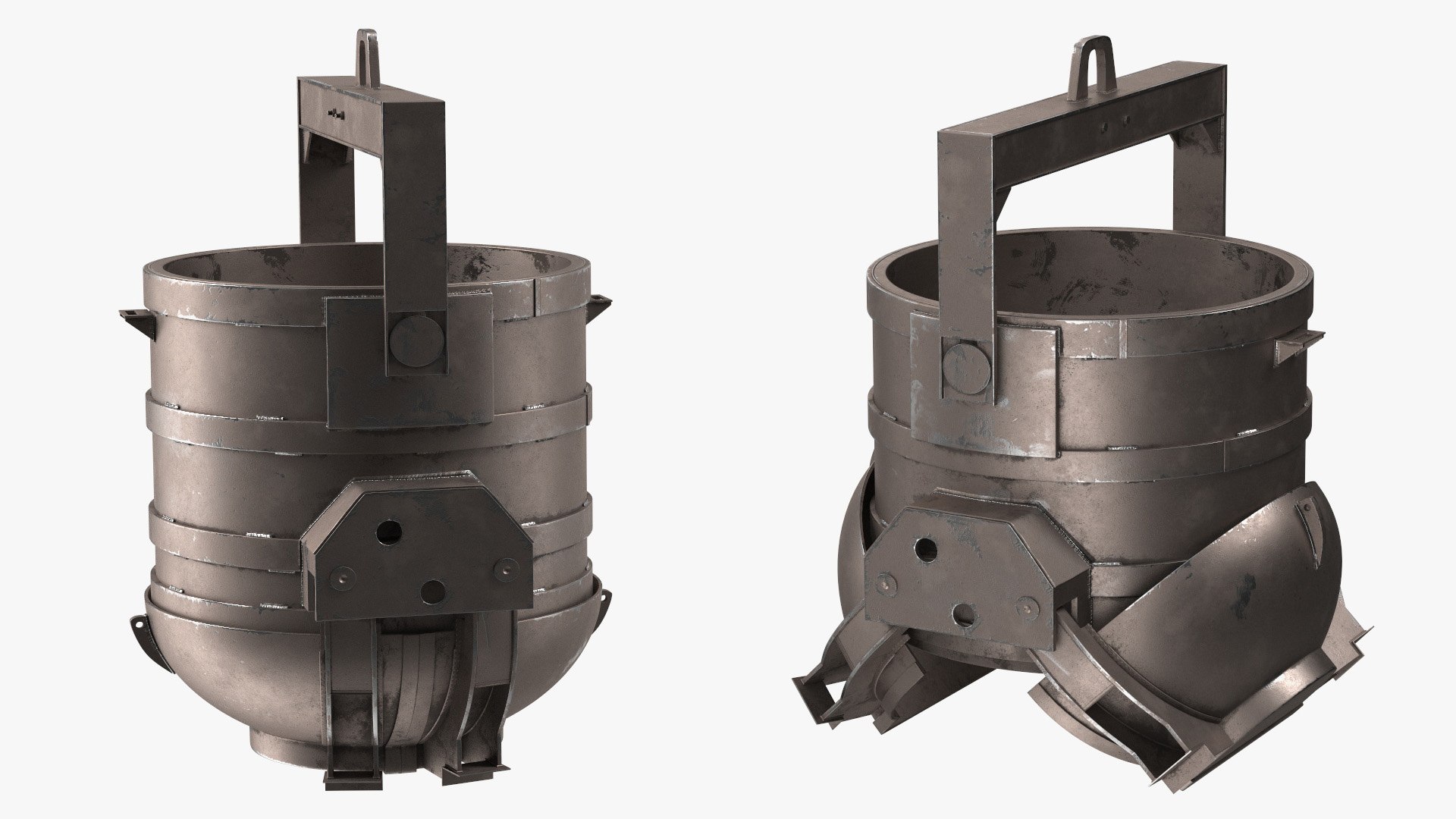 3D Industrial Steel Charging Bucket - TurboSquid 2270316