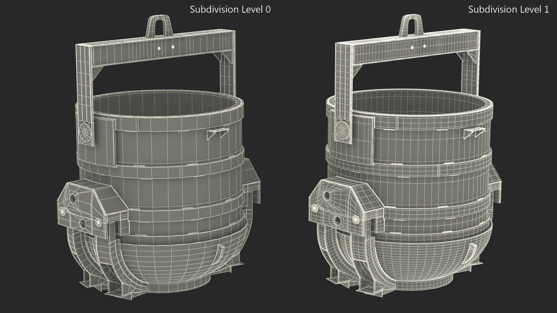 3D Industrial Steel Charging Bucket - TurboSquid 2270316