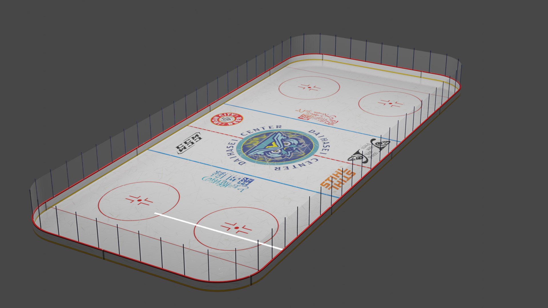 3D Basic Ice Hockey Rink Model - TurboSquid 2285803