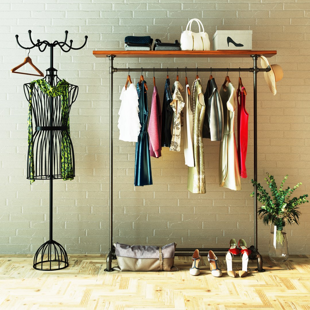 3D Hall tree and Clothing Rack CR09 model - TurboSquid 1792665