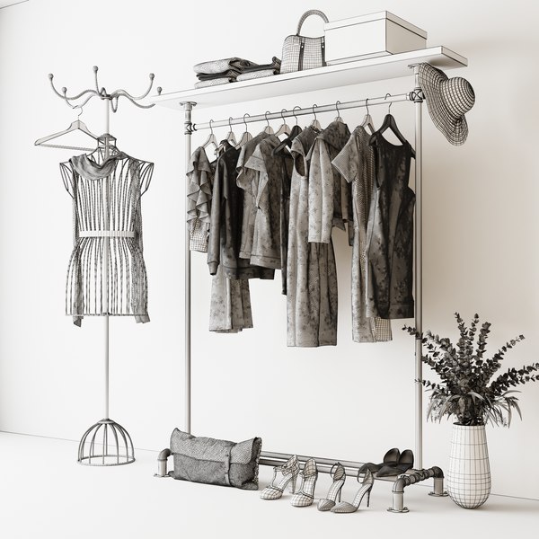3D Hall tree and Clothing Rack CR09 model - TurboSquid 1792665