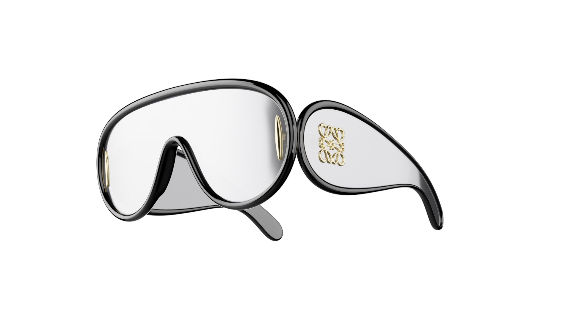 LOEWE Wave Mask Sunglasses Black 3D Model - TurboSquid 2119735