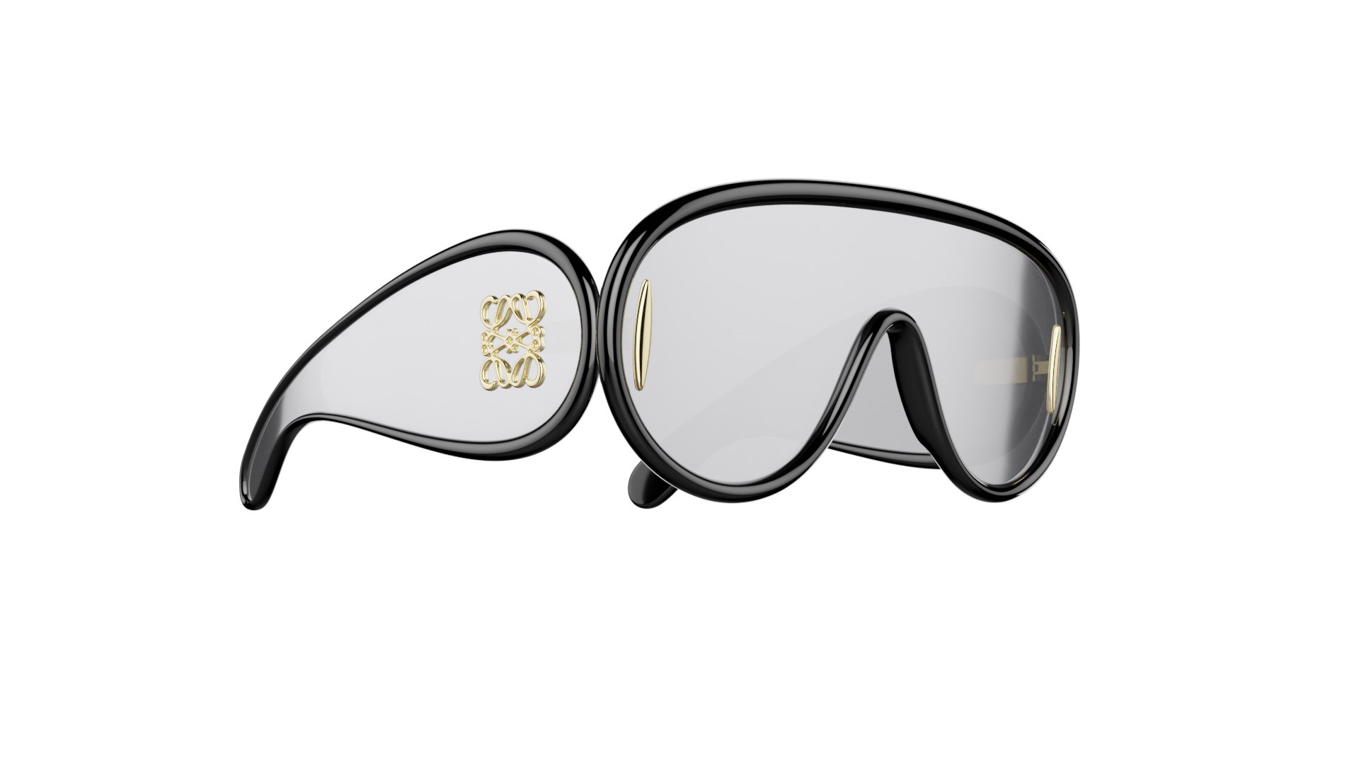LOEWE Wave Mask Sunglasses Black 3D Model - TurboSquid 2119735