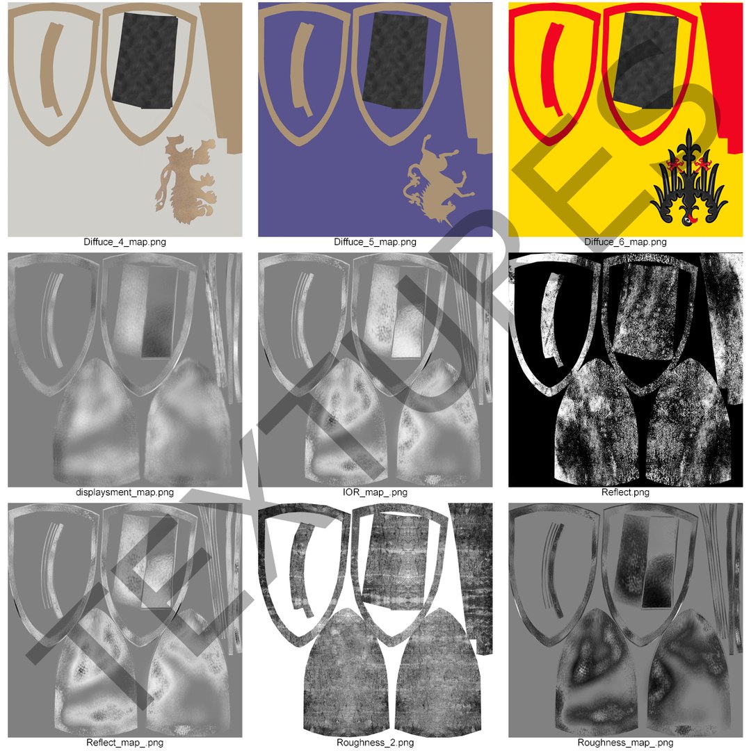 3d Model European Shield