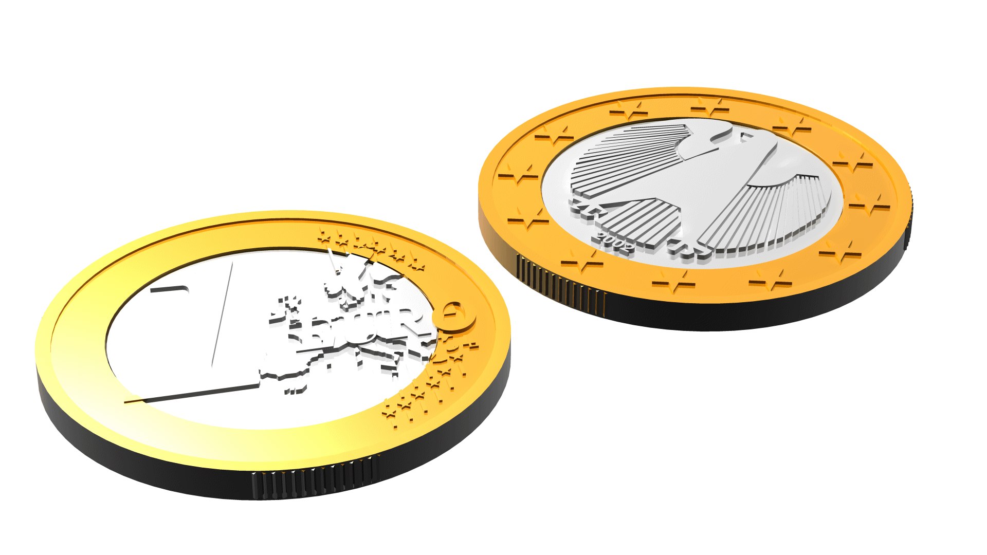 3d eurocoin coin model