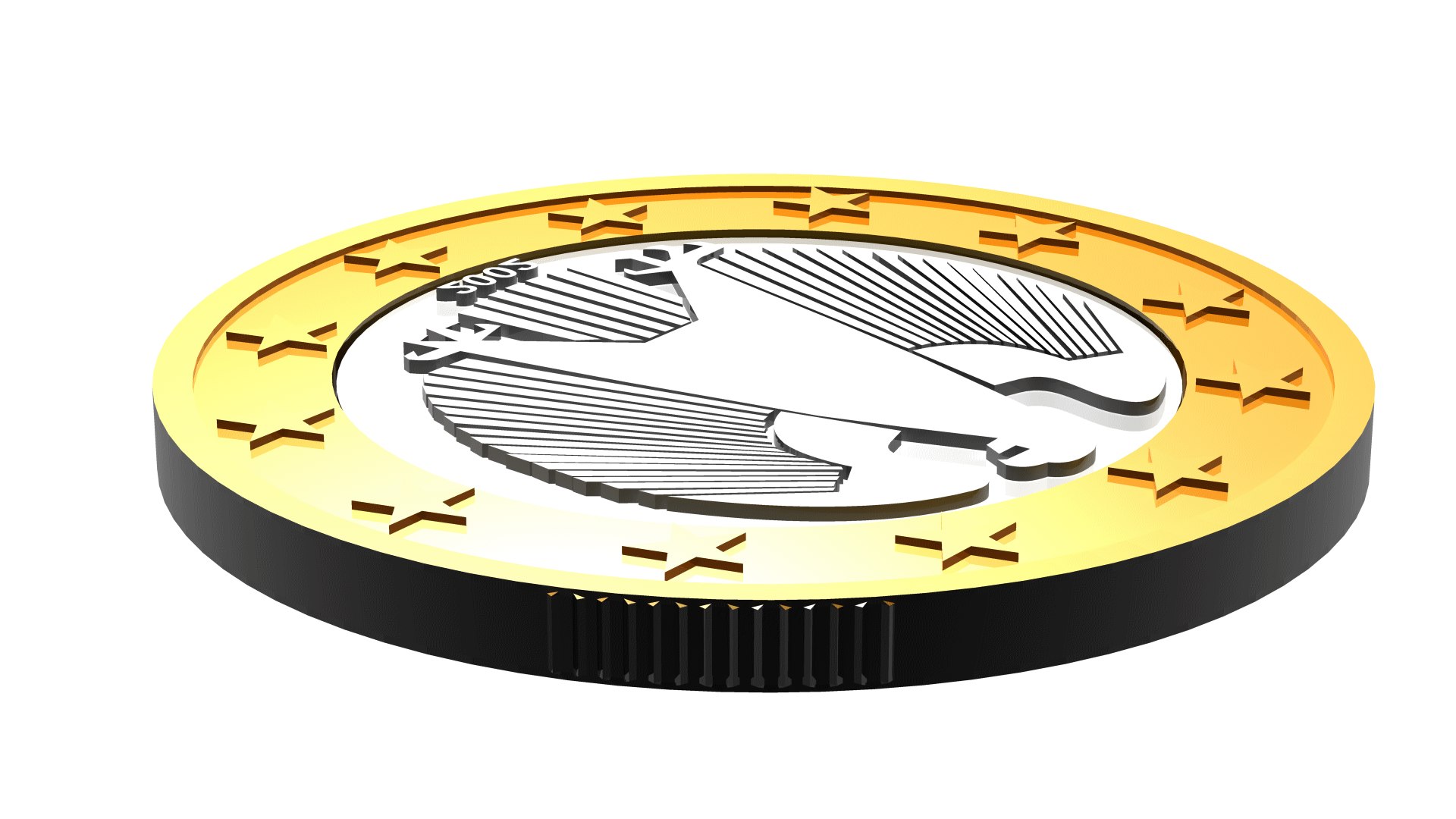 3d eurocoin coin model