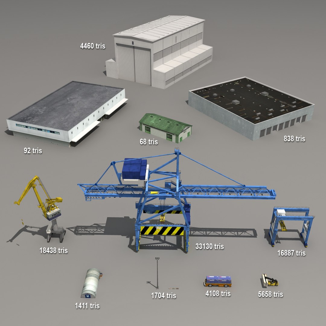 3d Port Elements Toolkit Cranes