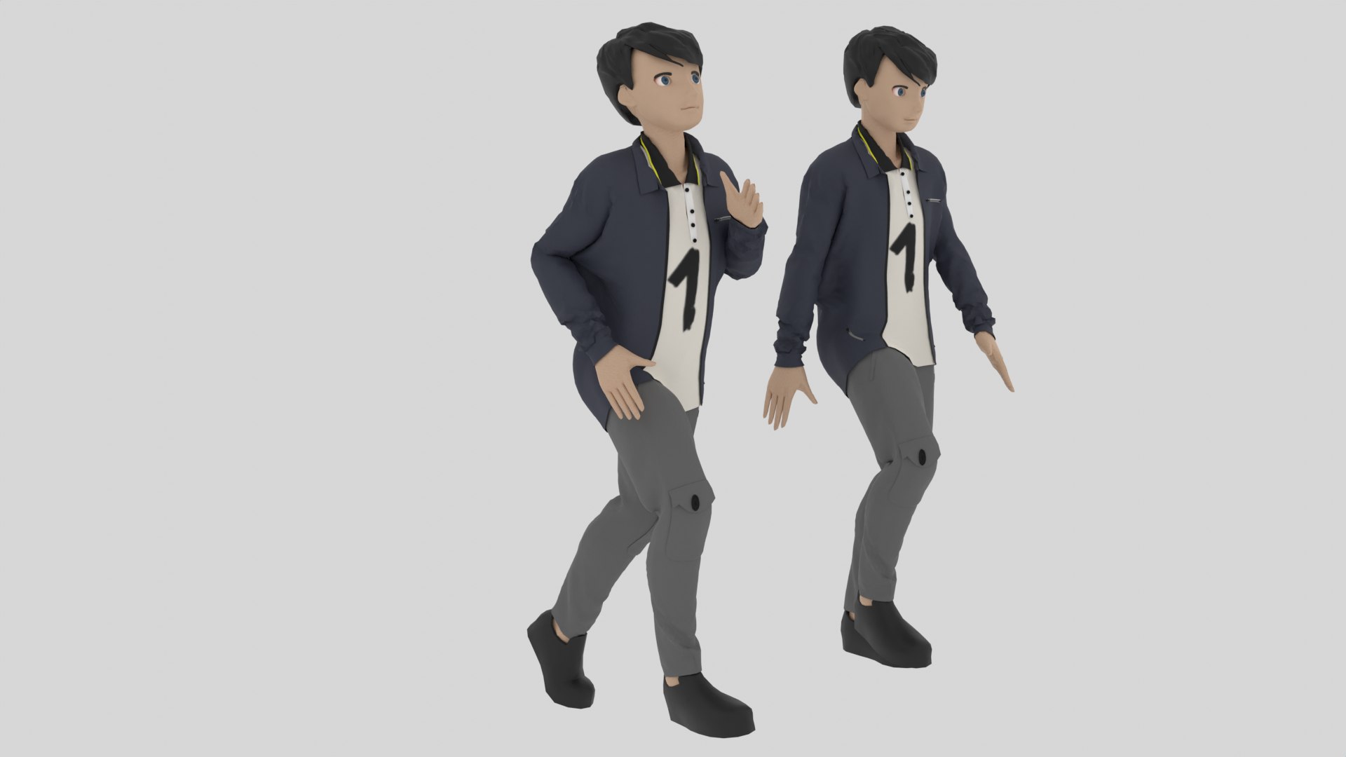 3D Cartoon Character Walking And Running Animation - TurboSquid 2003683