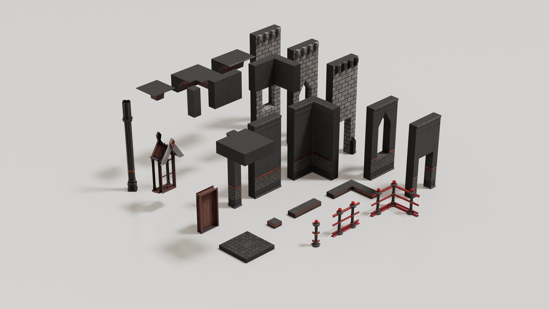 3D D Kit 00 Demon Castle Architecture Kit - Hall Kit - TurboSquid 2089267