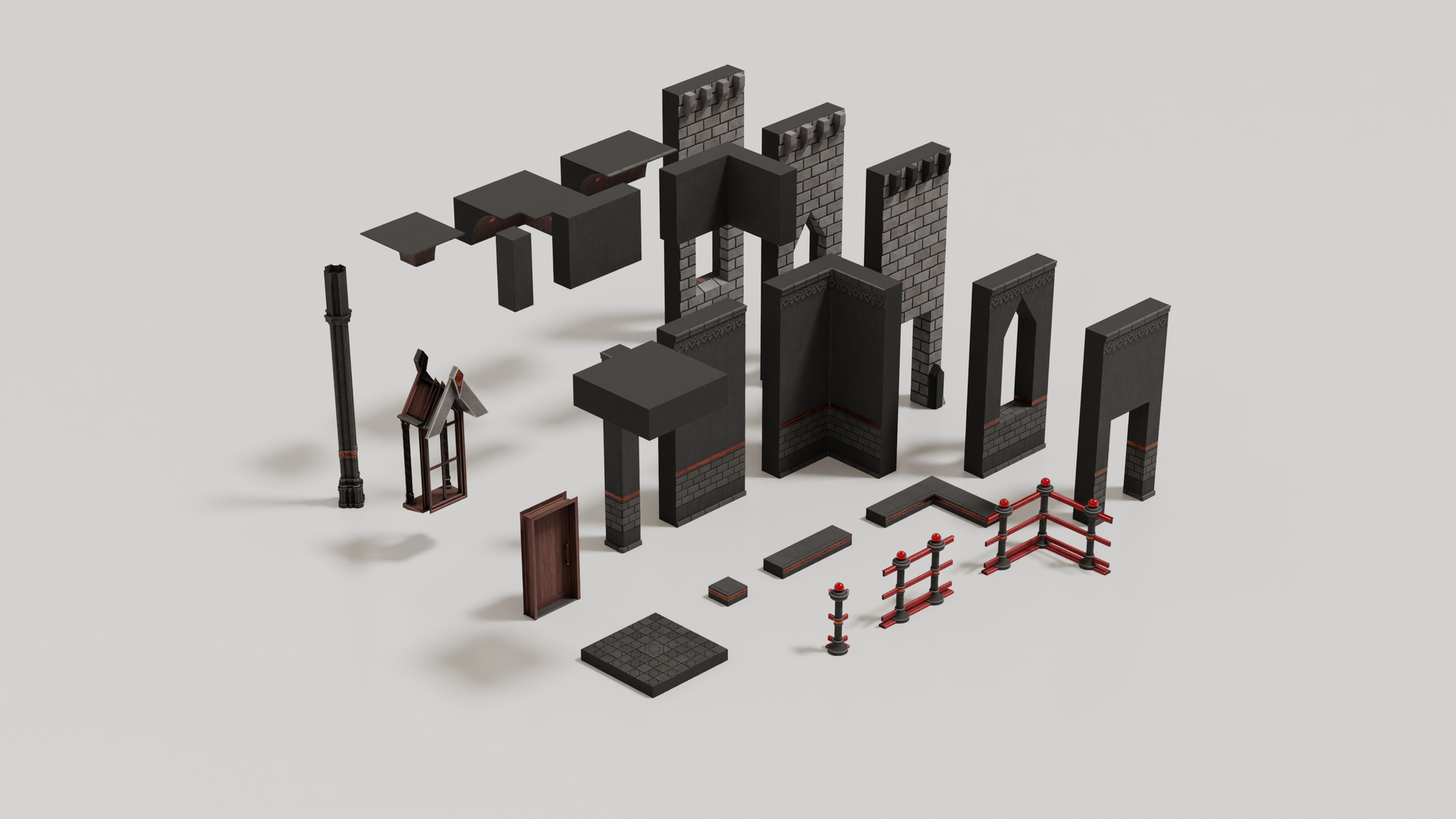 3D D Kit 00 Demon Castle Architecture Kit - Hall Kit - TurboSquid 2089267