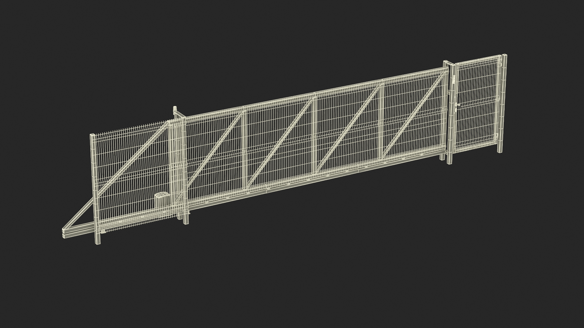 3D Commercial Security Gates With Fence - TurboSquid 2344092