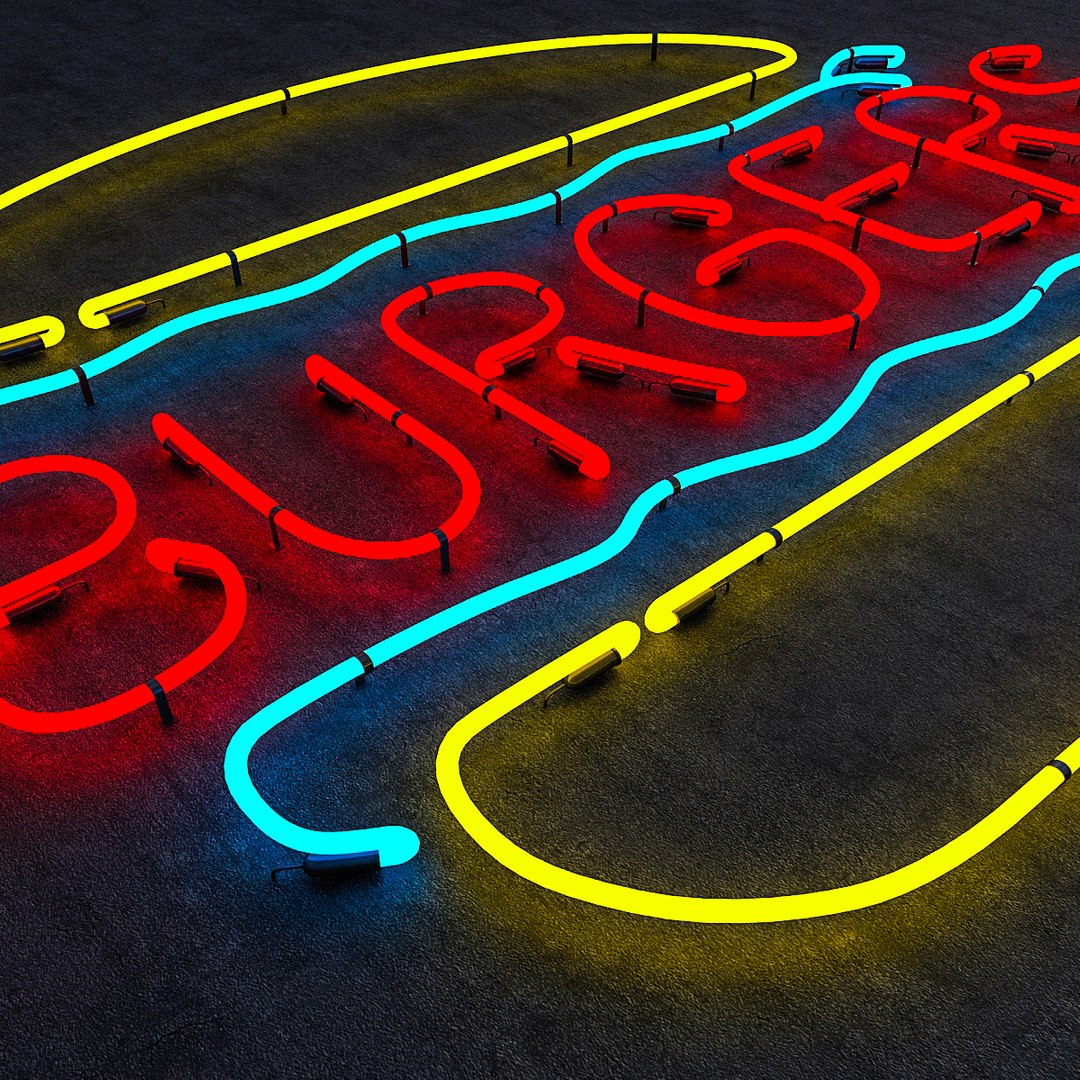Neon sign 3D model - TurboSquid 1438385