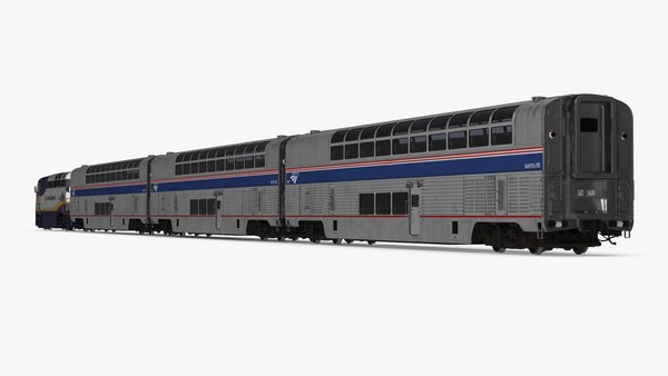 modelo 3d Tren de pasajeros de Amtrak California - TurboSquid 2210033