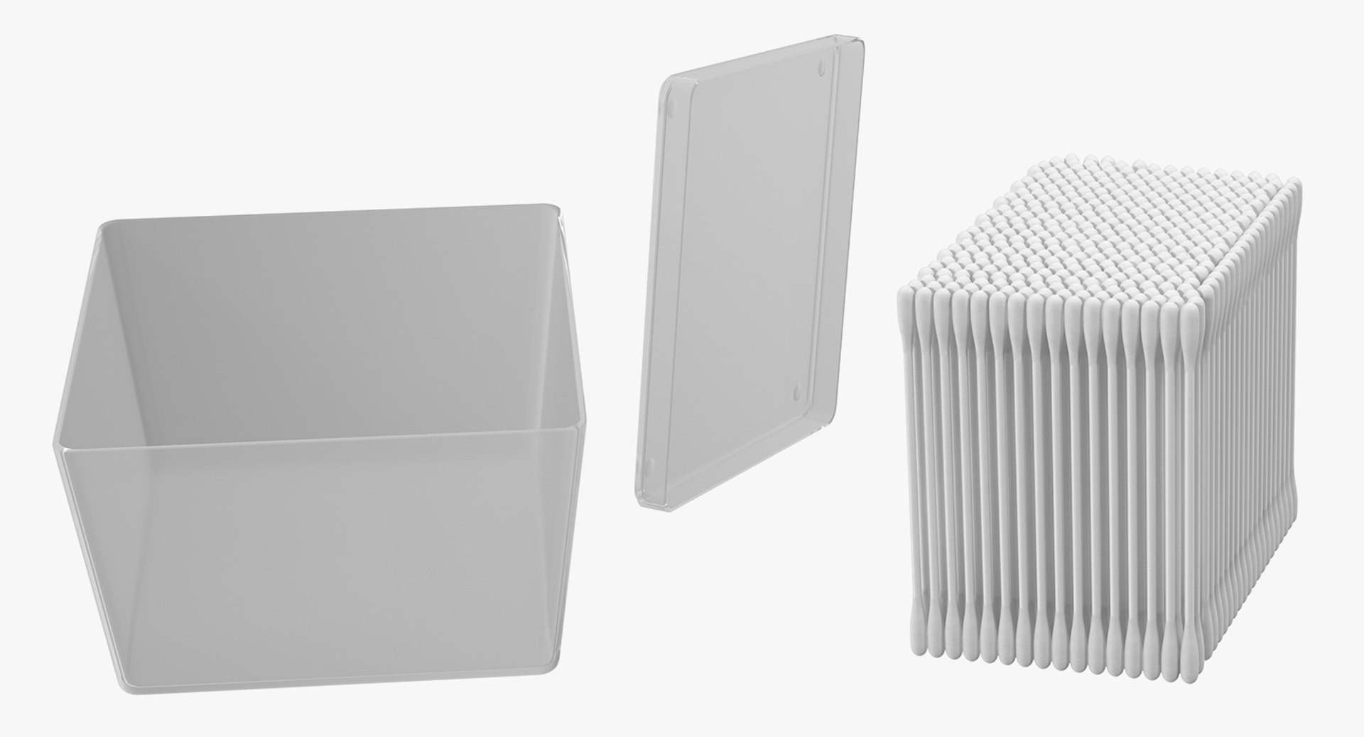 3D model cotton sticks plastic box - TurboSquid 1412624