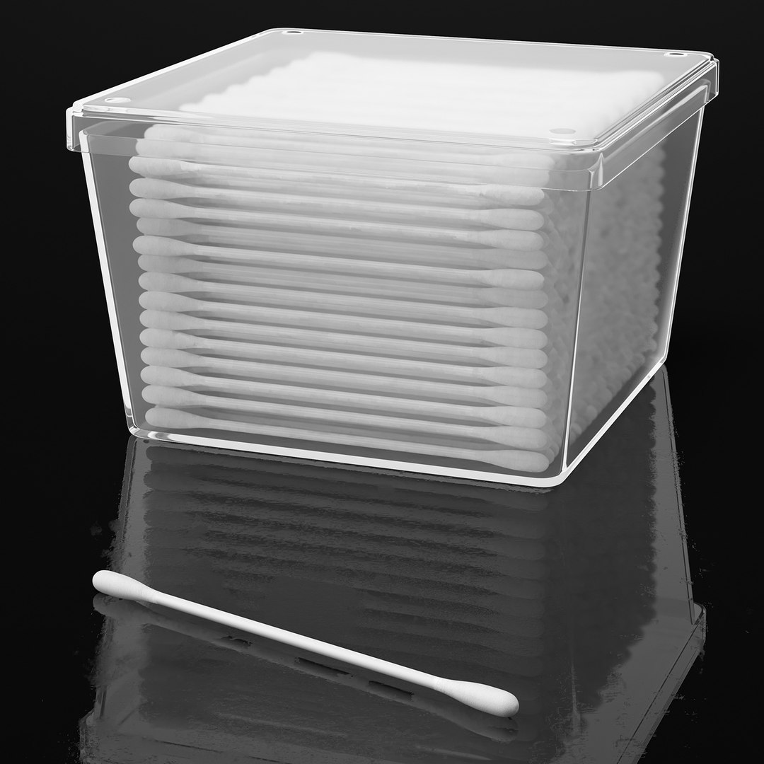 3D model cotton sticks plastic box - TurboSquid 1412624