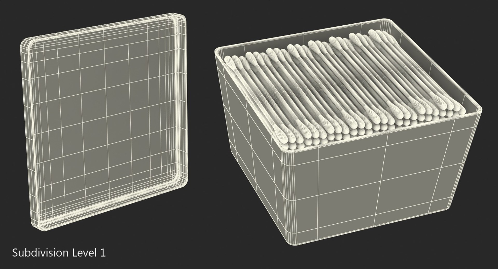 3D model cotton sticks plastic box - TurboSquid 1412624