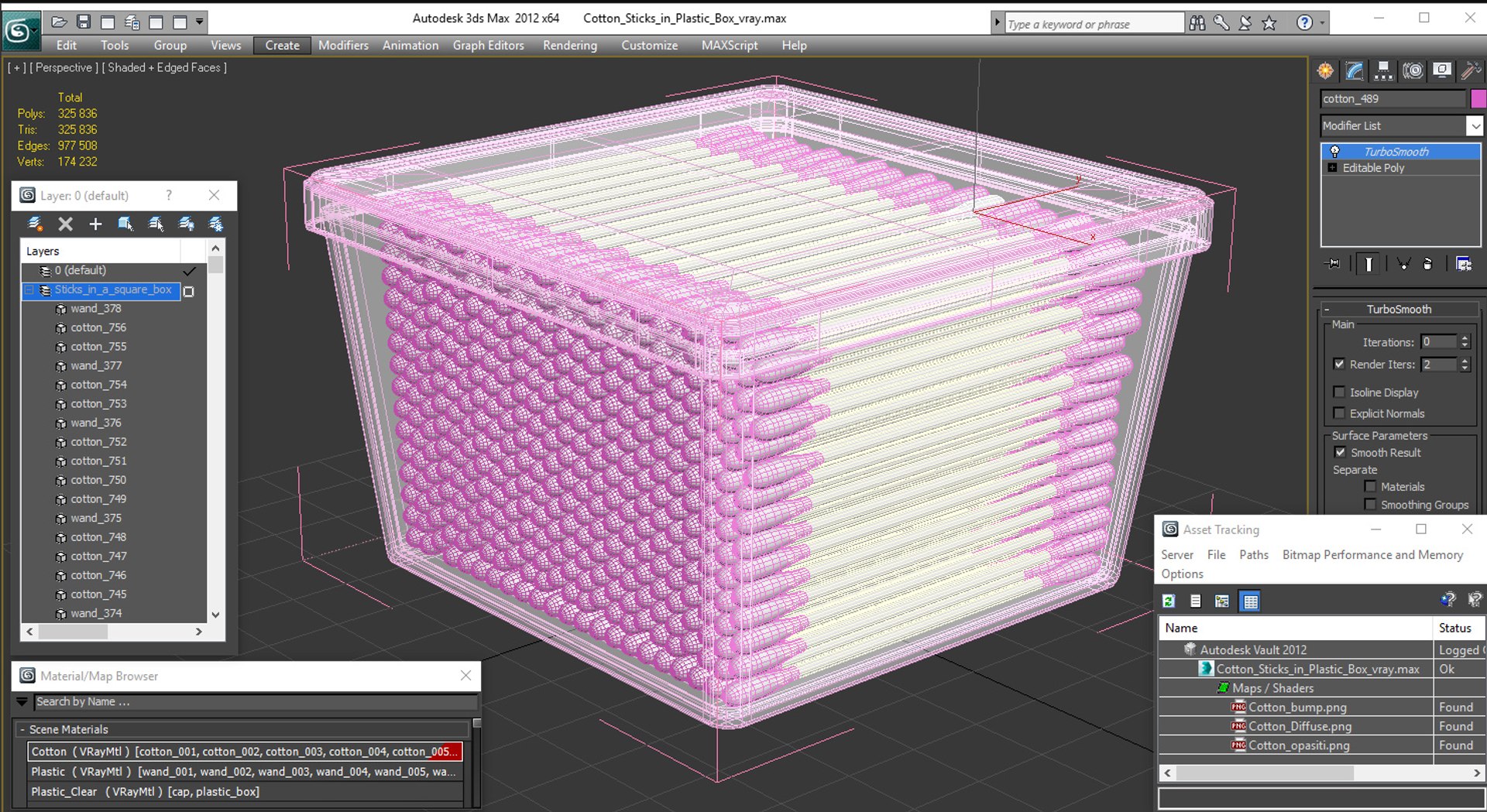 3D model cotton sticks plastic box - TurboSquid 1412624