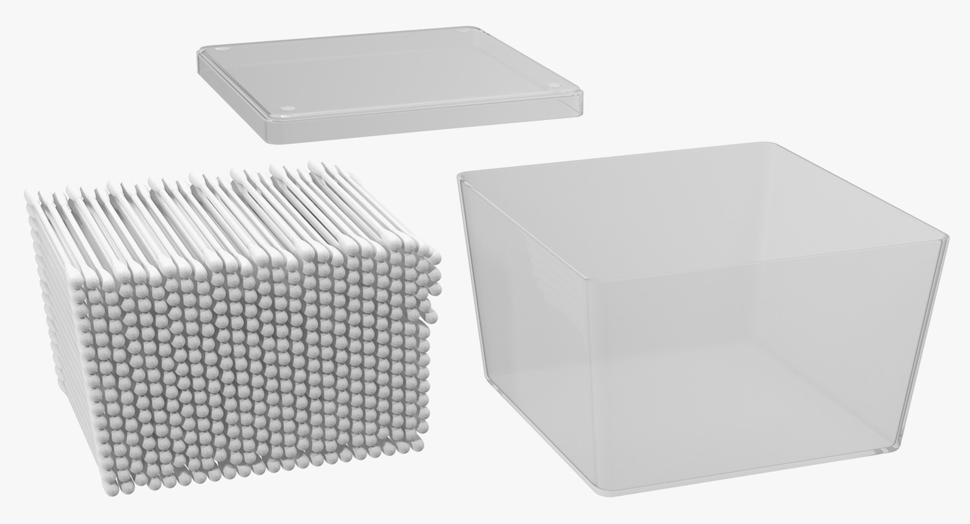 3D model cotton sticks plastic box - TurboSquid 1412624