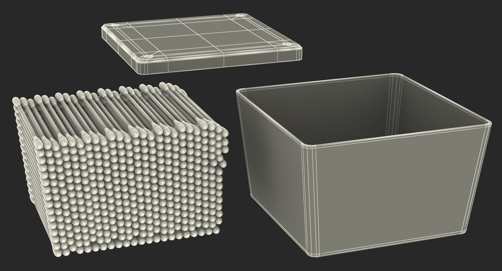 3D model cotton sticks plastic box - TurboSquid 1412624