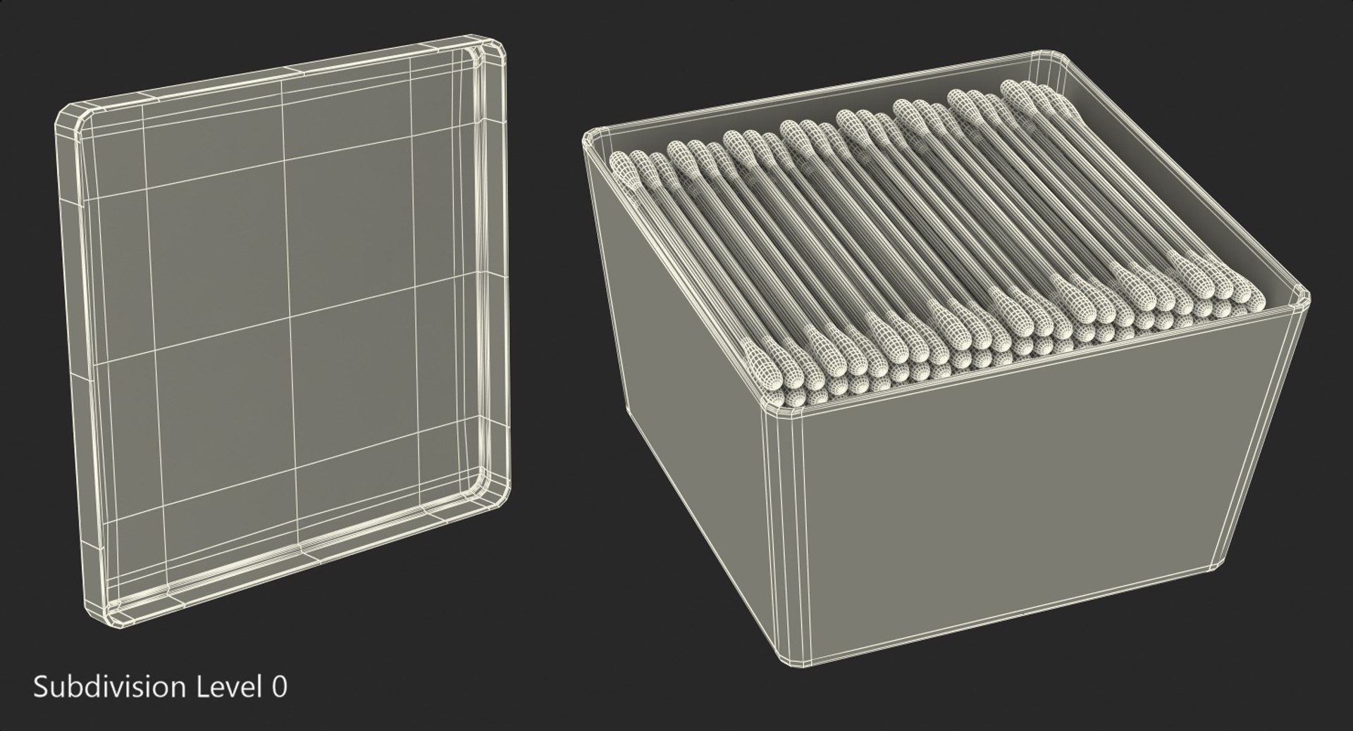 3D model cotton sticks plastic box - TurboSquid 1412624