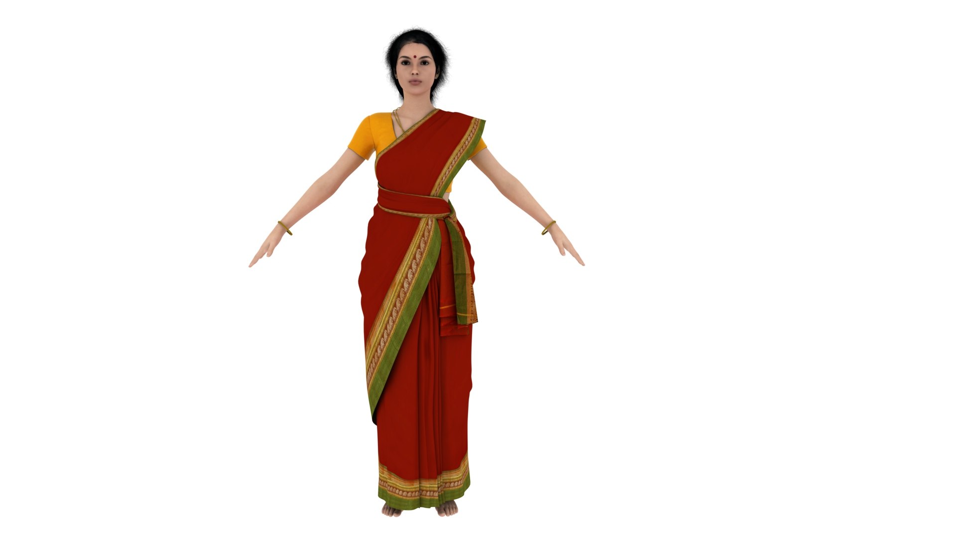 Indian Girl Woman Saree 3D Model - TurboSquid 1921483