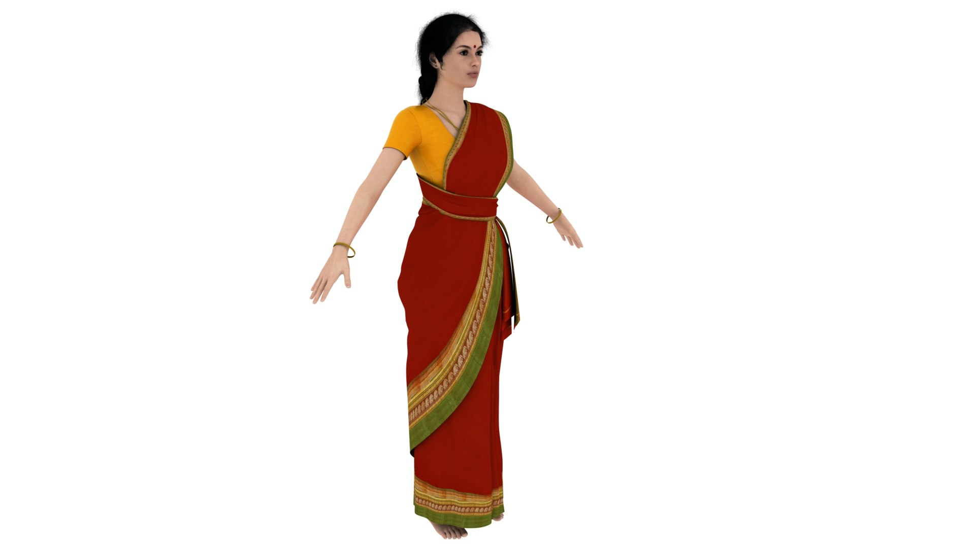 Indian Girl Woman Saree 3D Model - TurboSquid 1921483