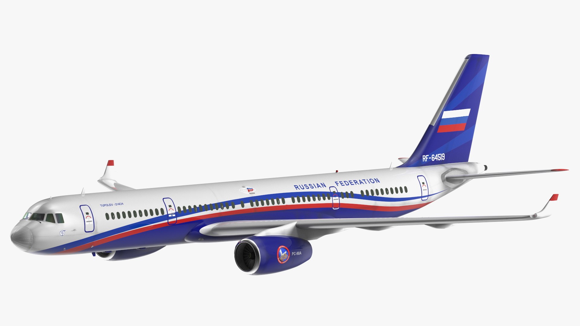 3D Tupolev Tu-214 Jet Airliner Flight - TurboSquid 1951666