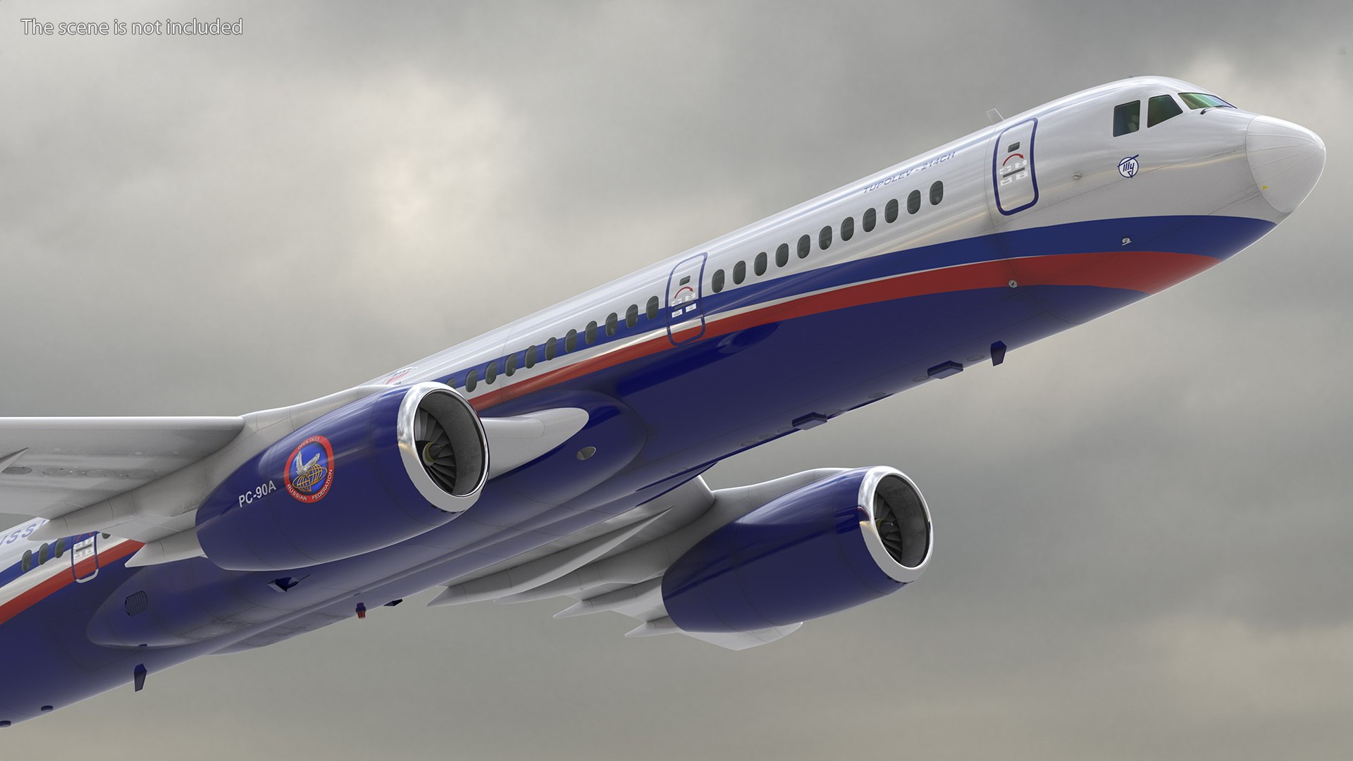 3D Tupolev Tu-214 Jet Airliner Flight - TurboSquid 1951666