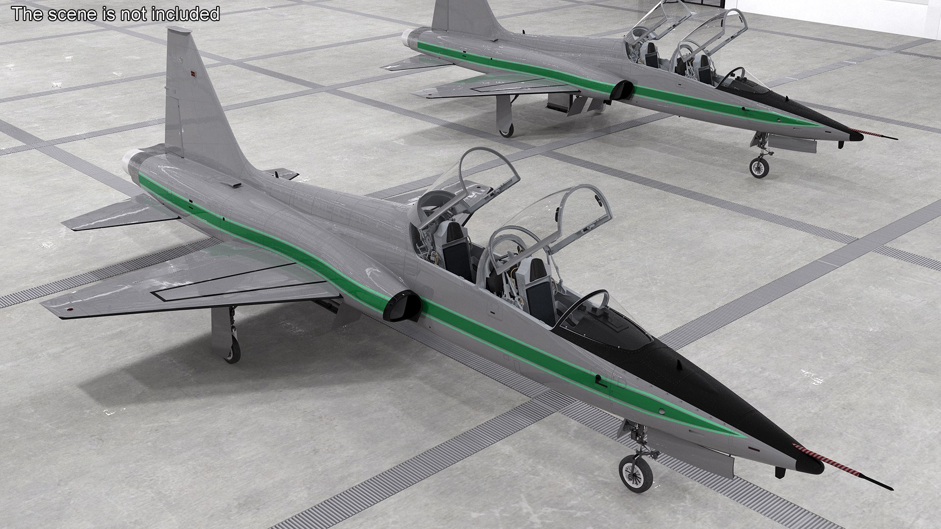 3D Two-seat Supersonic Jet Trainer Grey Rigged For Cinema 4D ...