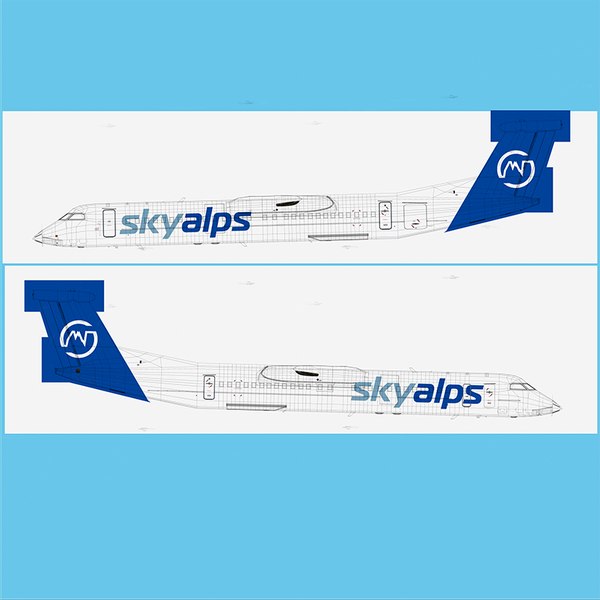 3D model SkyAlps Bombardier DHC-8 Q400 Dash 8 L1537 - TurboSquid 1813747