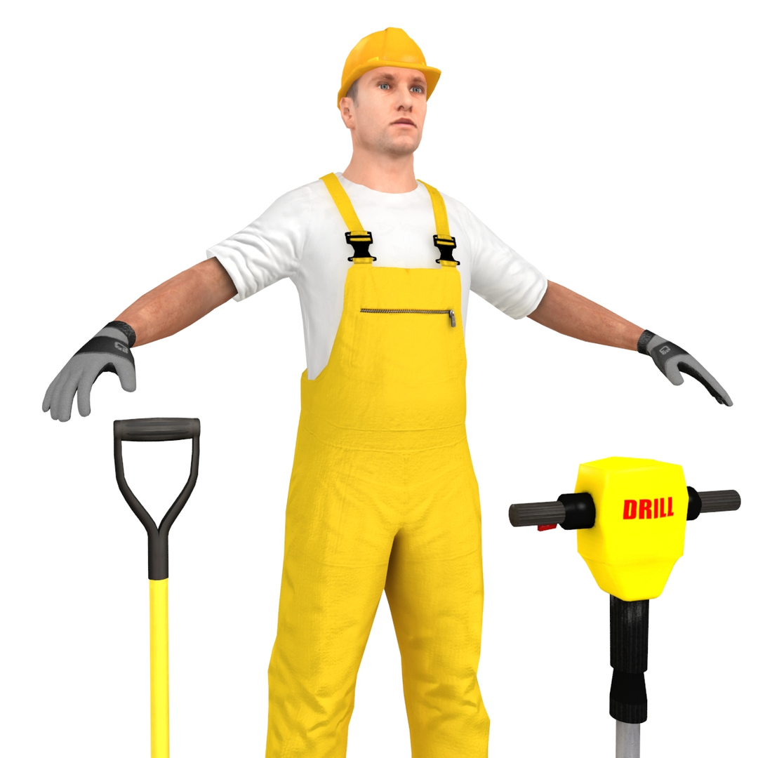 Rigged worker 3D model - TurboSquid 1325622