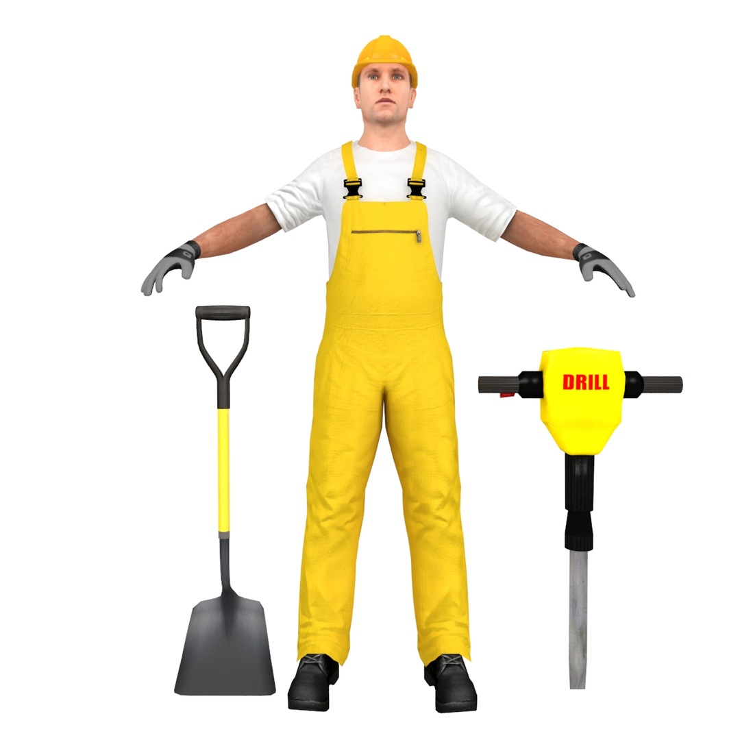 Rigged worker 3D model - TurboSquid 1325622