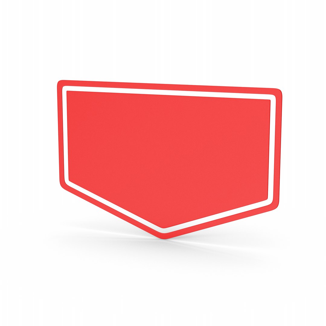 3D Red Ribbon Label Model - TurboSquid 2035534