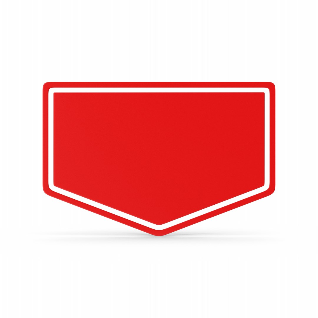 3D Red Ribbon Label Model - TurboSquid 2035534