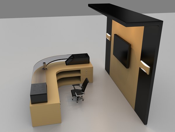 free reception table 3d model