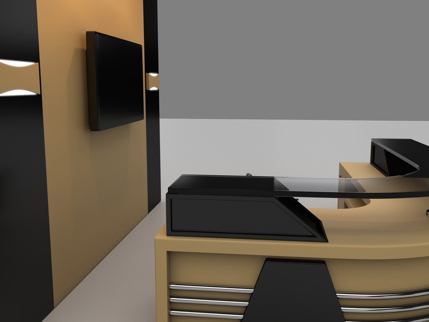 Free Reception Table 3d Model