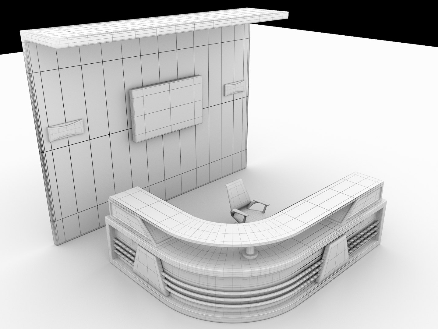 Free Reception Table 3d Model