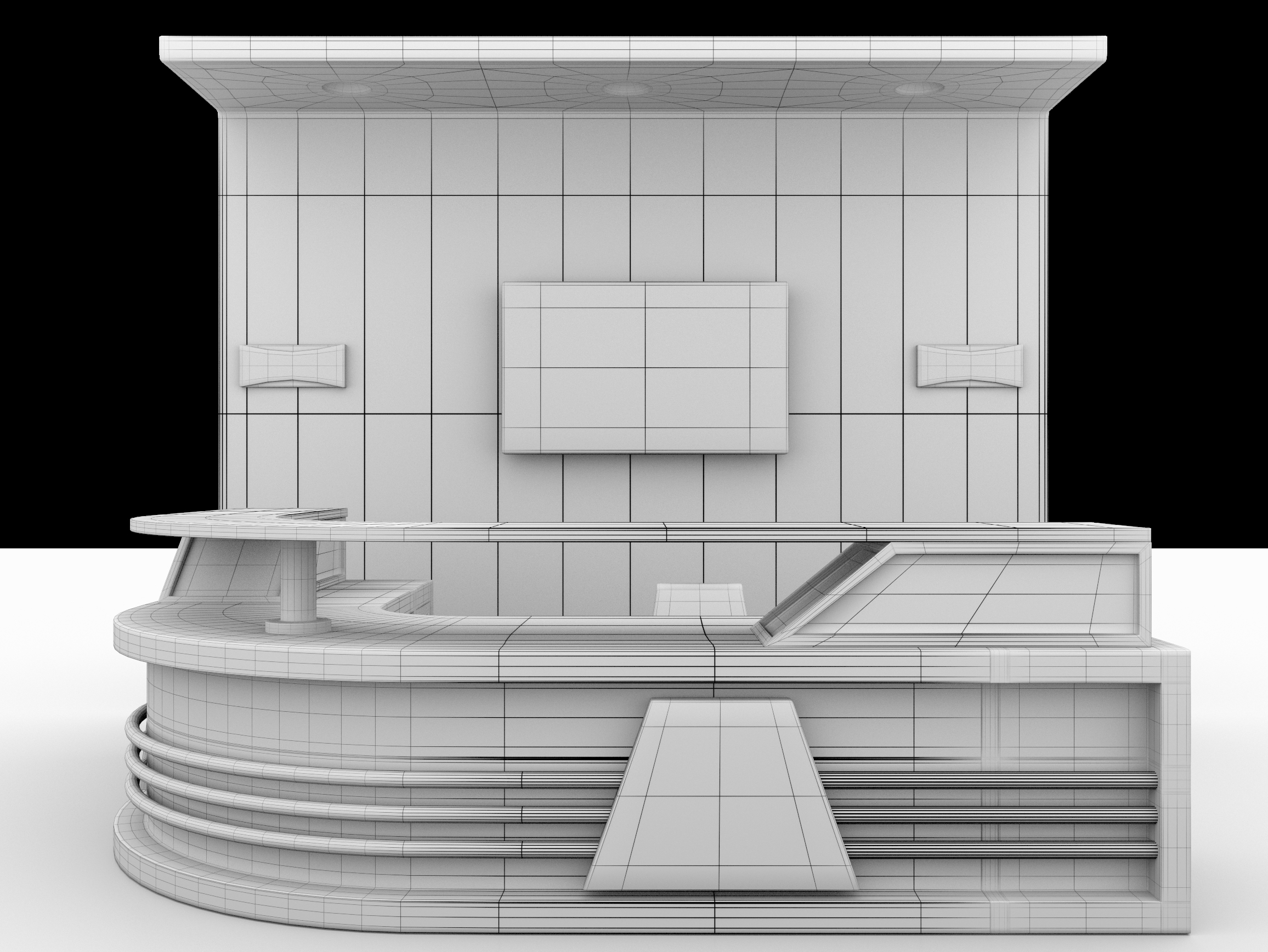 free reception table 3d model